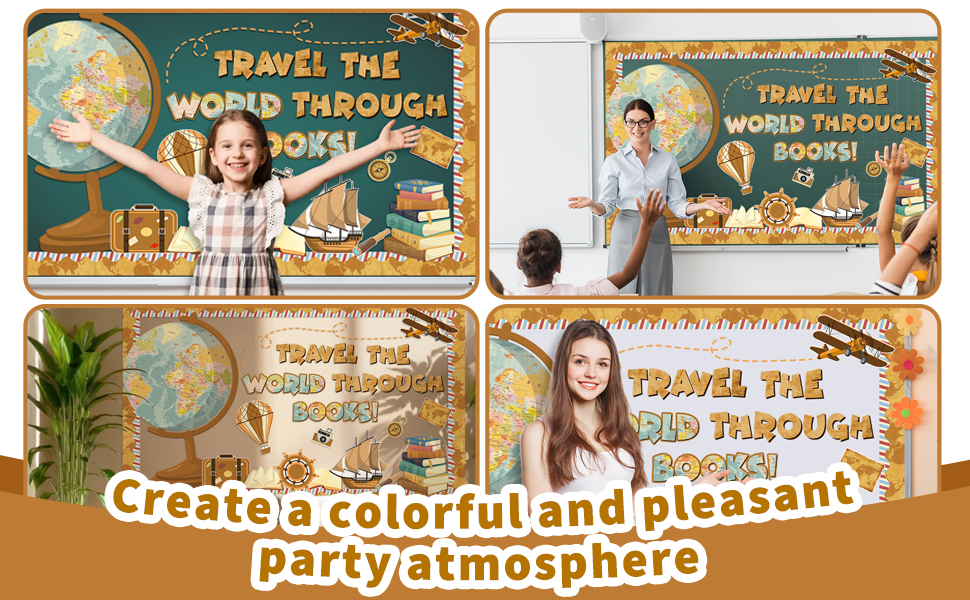 Amazon.com: Reading Travel Bulletin Board Decorations Set, Adventure ...