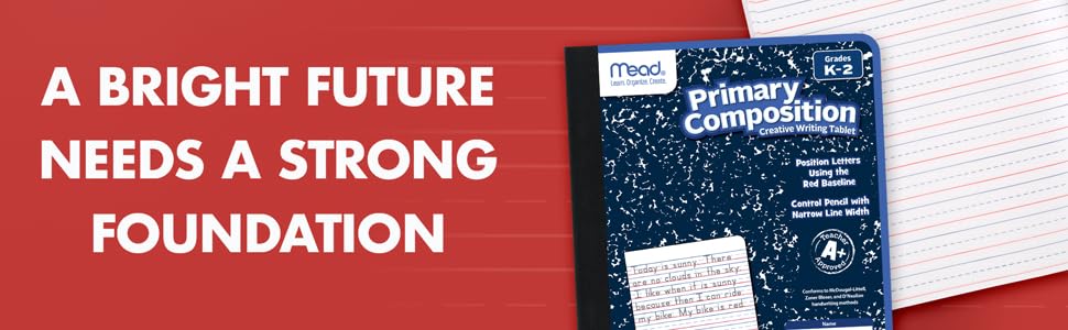 Amazon.com : Mead Primary Composition Notebook, Wide Ruled Paper, Grades K-2 Writing Workbook, 9 ...