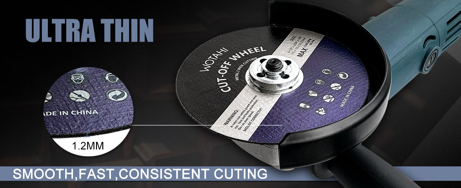 Amazon.com: WOTAHI 4 1/2 Inch Cut Off Wheel - 50-Piece 4-1/2" x 3/64" x 7/8" Angle Grinder ...