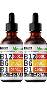 Amazon.com: (4 Pack) Vitamin B12 Liquid Drops, Vegan B12 Sublingual ...