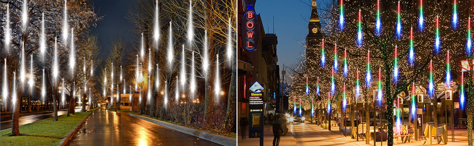 Number-one Meteor Shower Lights, LED Falling Rain Lights 30cm 8 Tube ...