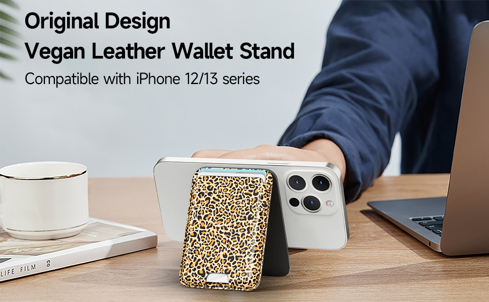 Amazon.com: EDC Magnetic Wallet Stand for Apple Magsafe – Original Design Pattern Vegan Leather ...