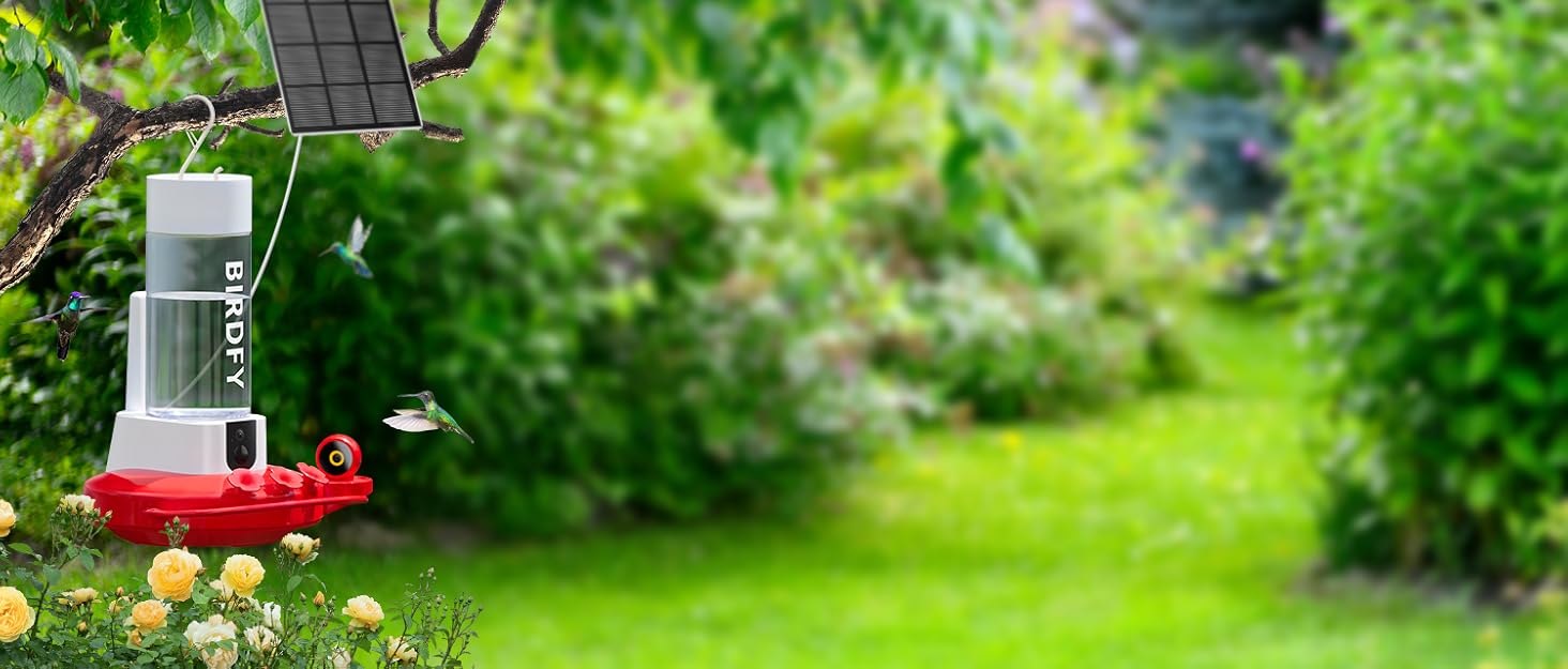 Amazon.com : NETVUE Birdfy Hummingbird Feeder with Camera - 2K Dual Smart Cameras Solar Powered ...