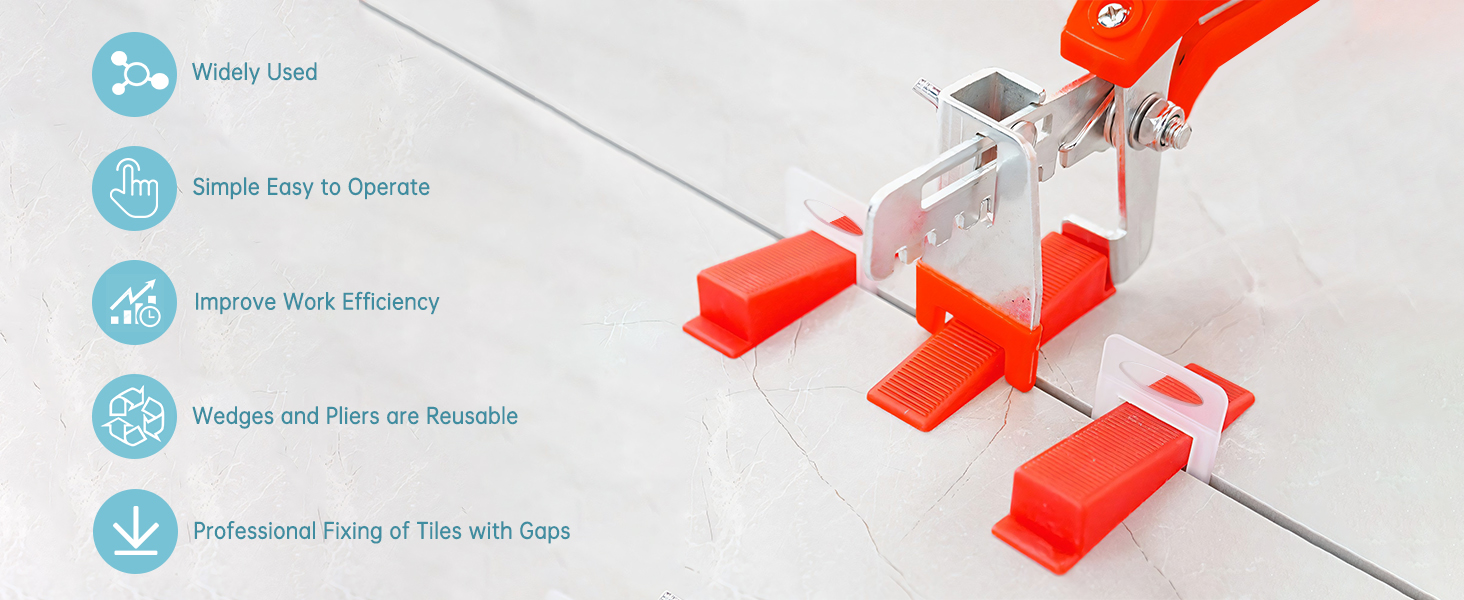 Tile Leveling System Kit 600pcs Tile Leveler Spacers Clips 150pcs Reusable Wedges 1pc Tile