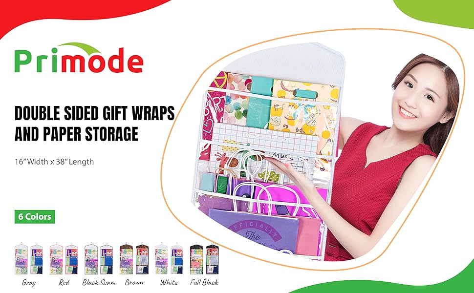 Amazon.com: Primode Gift Bag and Tissue Paper Storage, Hanging Organizer with Multiple Front and ...