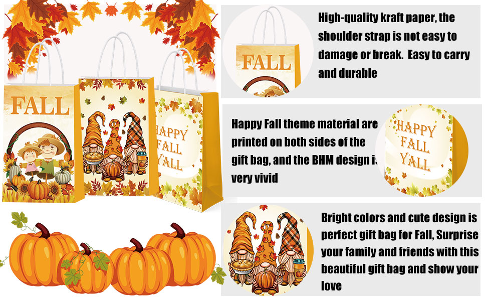 Amazon.com: Fall Gift Bags Happy Fall Thanksgiving Gift Bags for ...
