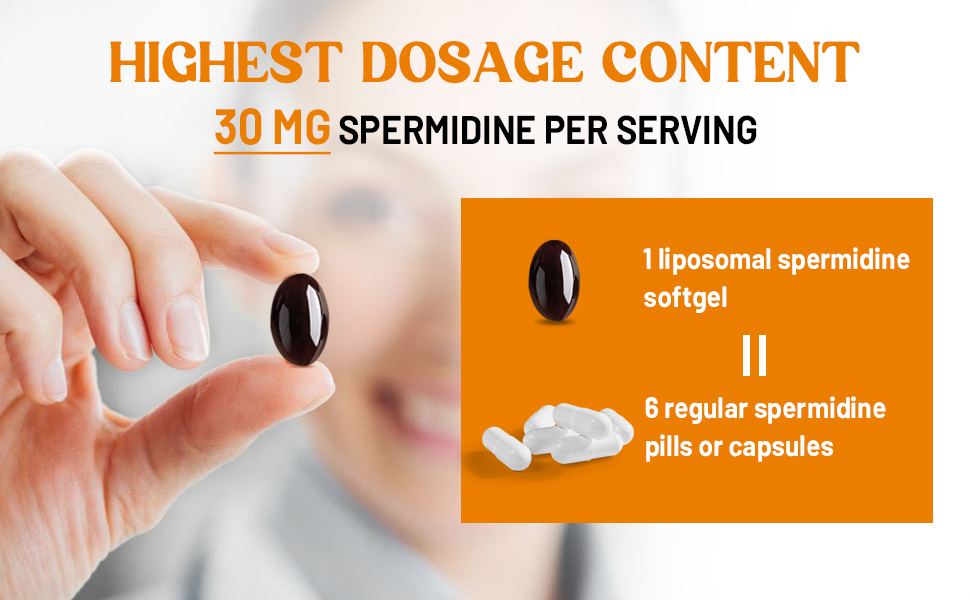 Amazon.com: 30mg Spermidine Supplement, Liposomal Spermidine, High Absorption, More Potent Than ...