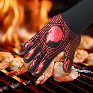 Amazon.com: BBQ Gloves Oven Mitts Grilling- 1472℉Extreme Heat Resistant Oven Gloves, Non-Slip ...