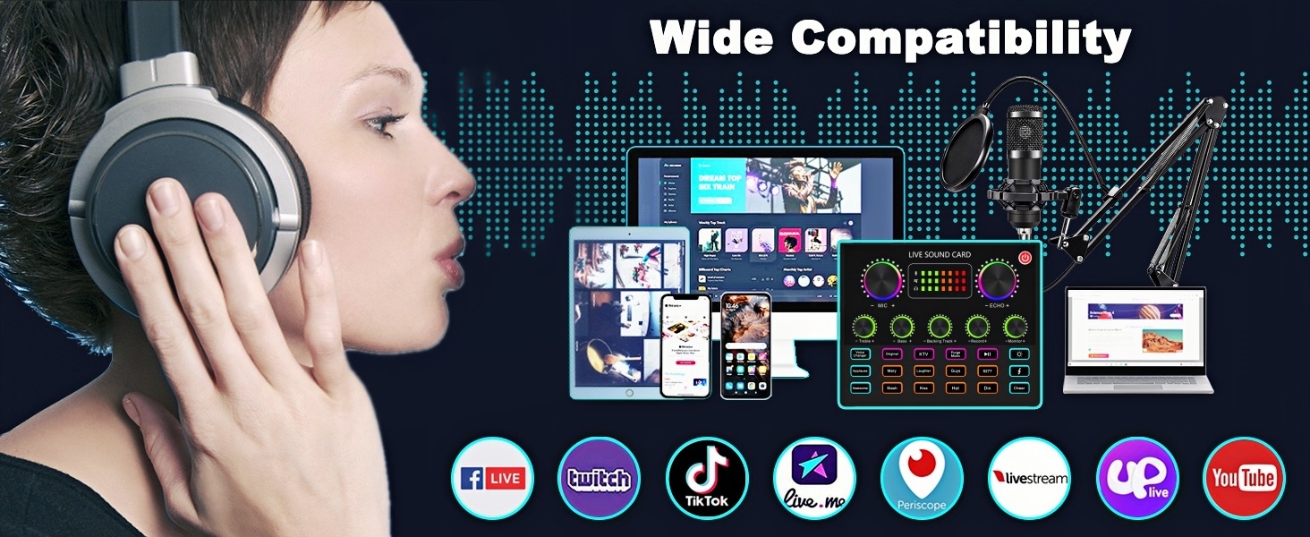 Amazon.com: sktome Podcast Equipment Bundle, V8max Voice Changer with Podcast Microphone Bundle ...