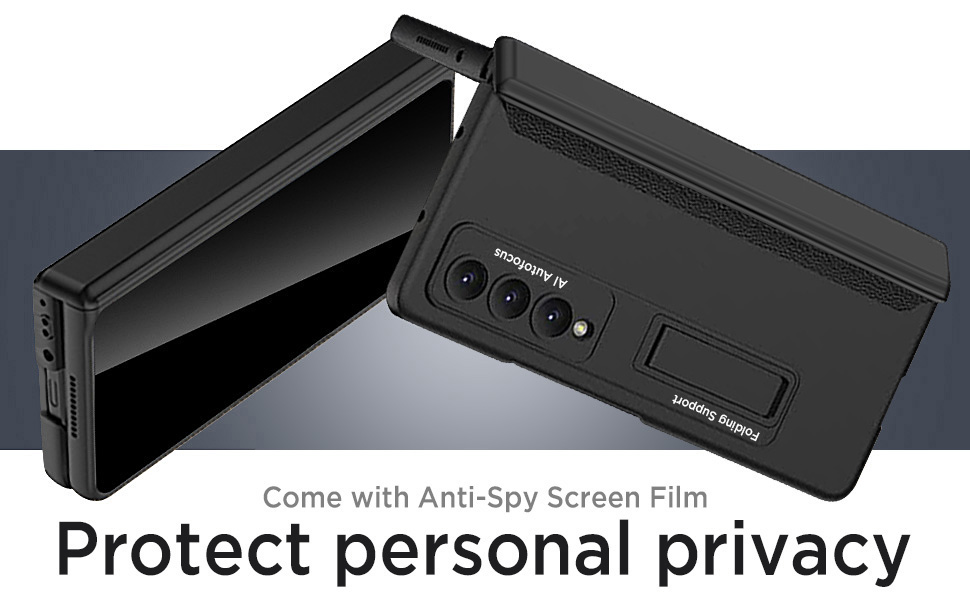 Amazon.com: Miimall Case for Samsung Galaxy Z Fold 4 5G Black | Privacy Screen Protector, Built ...