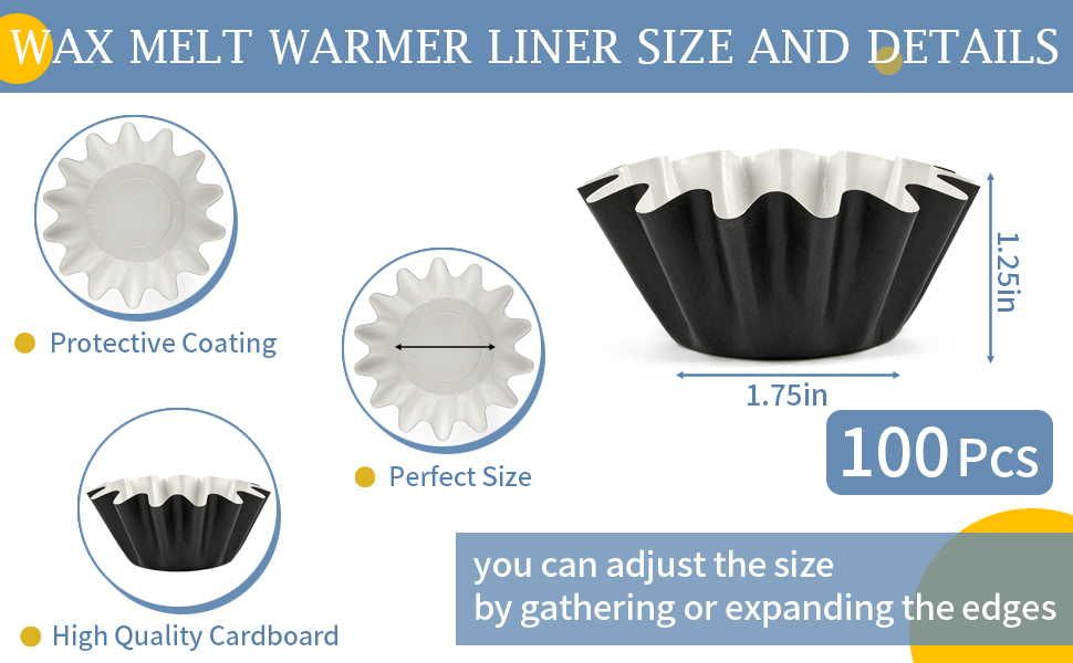 Amazon.com: 100 Pcs Wax Melt Liners, Wax Melt Warmer Liners, Leakproof & Reusable Wax Melt Cups ...