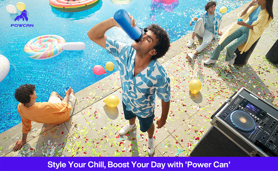 Amazon.com: POWCAN 40 oz Insulated Water Bottle with 2-in-1 Straw and ...