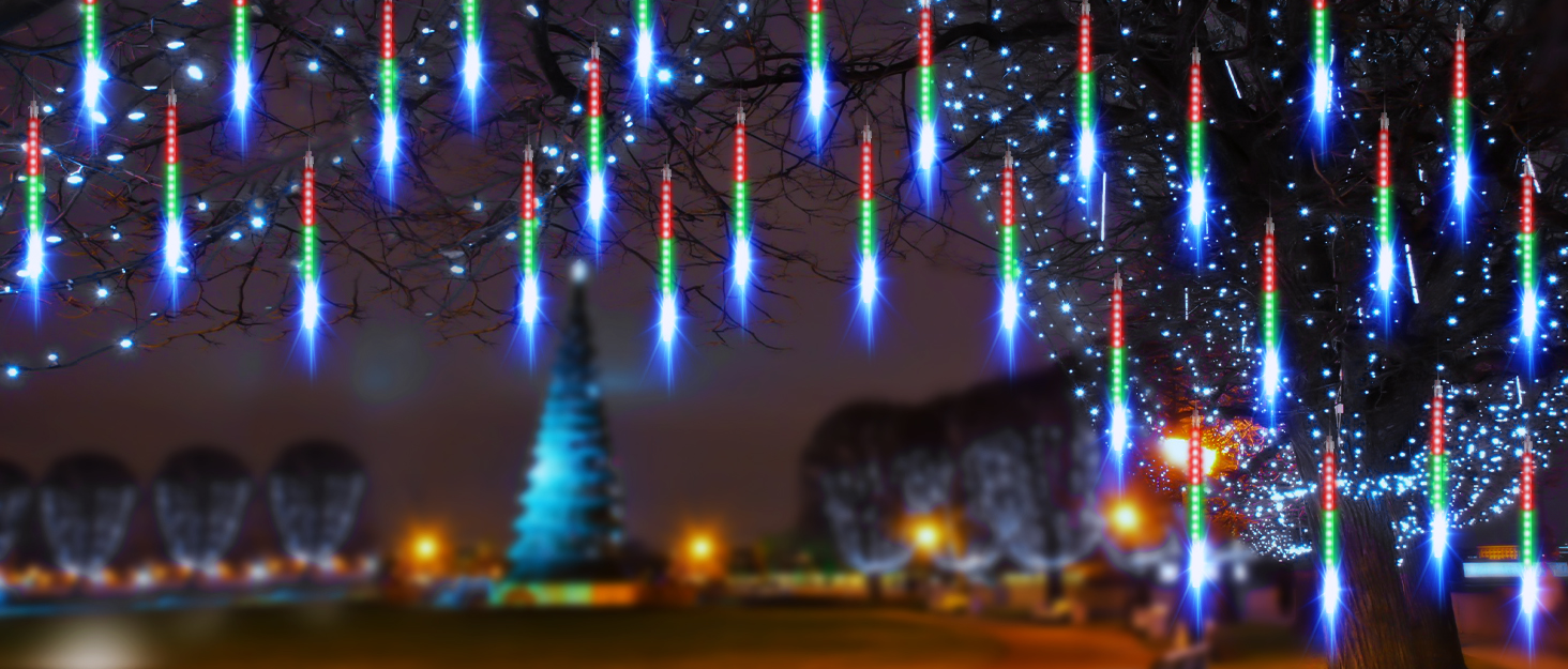 Number-one Meteor Shower Lights, LED Falling Rain Lights 30cm 8 Tube ...