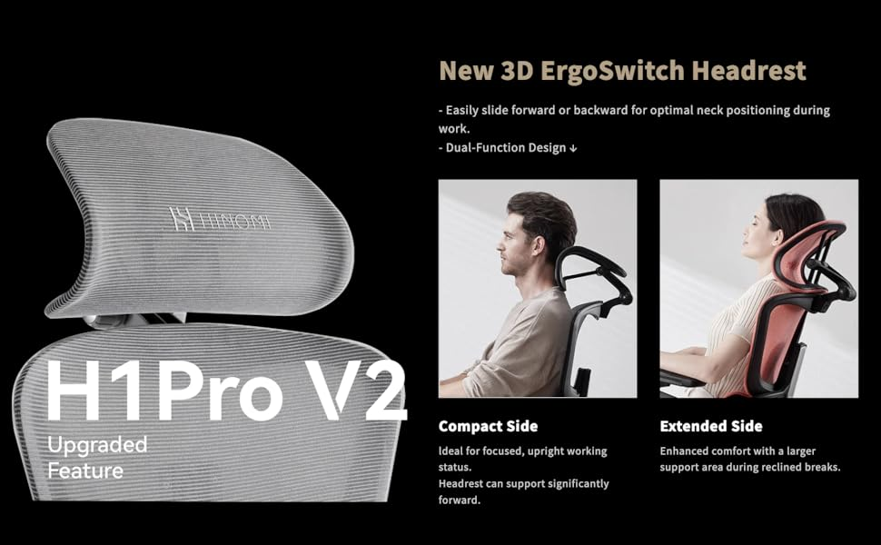 HINOMI H1 Pro V2 High Back Ergonomic Office Chair with 3D Lumbar Support, Built-in Leg Rest for ...