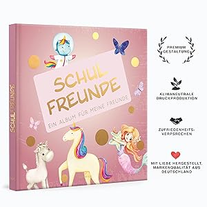 Schulfreunde - MÄDCHEN: ein Album für meine Freunde, Geschenk für Schultüte Einschulung ...