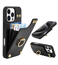 Amazon.com: LAMEEKU for iPhone 15 Pro Max Wallet Case, Zipper Leather Card Slots Crossbody Case ...