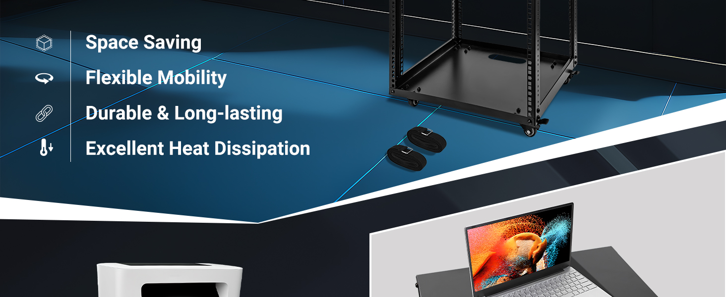 Amazon.com: Eastrexon 20U Server Rack, Open Frame Network Rack w/ 2 ...