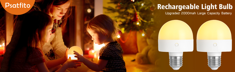 Psatfito Rechargeable Light Bulb with Timer and Remote, Dimmable ...