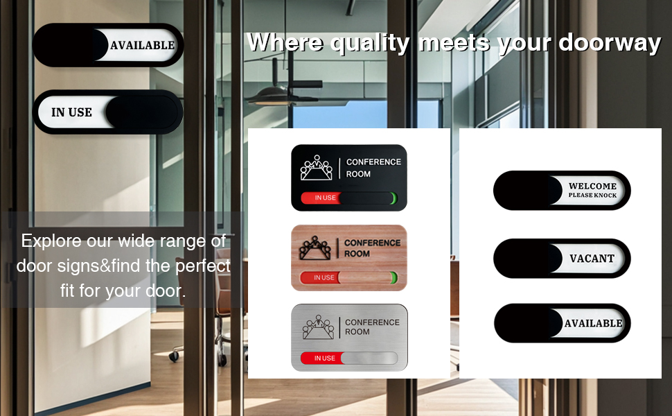 Amazon.com : In Use/Available Sign,Sturdy Acrylic, 7.4 * 2.2 inch, Privacy Slider Sign Ideal for ...