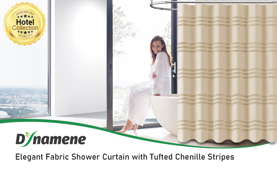 Amazon.com: Dynamene Extra Long Shower Curtains - 72 x 84 Inches Long Textured Tufted Chenille ...