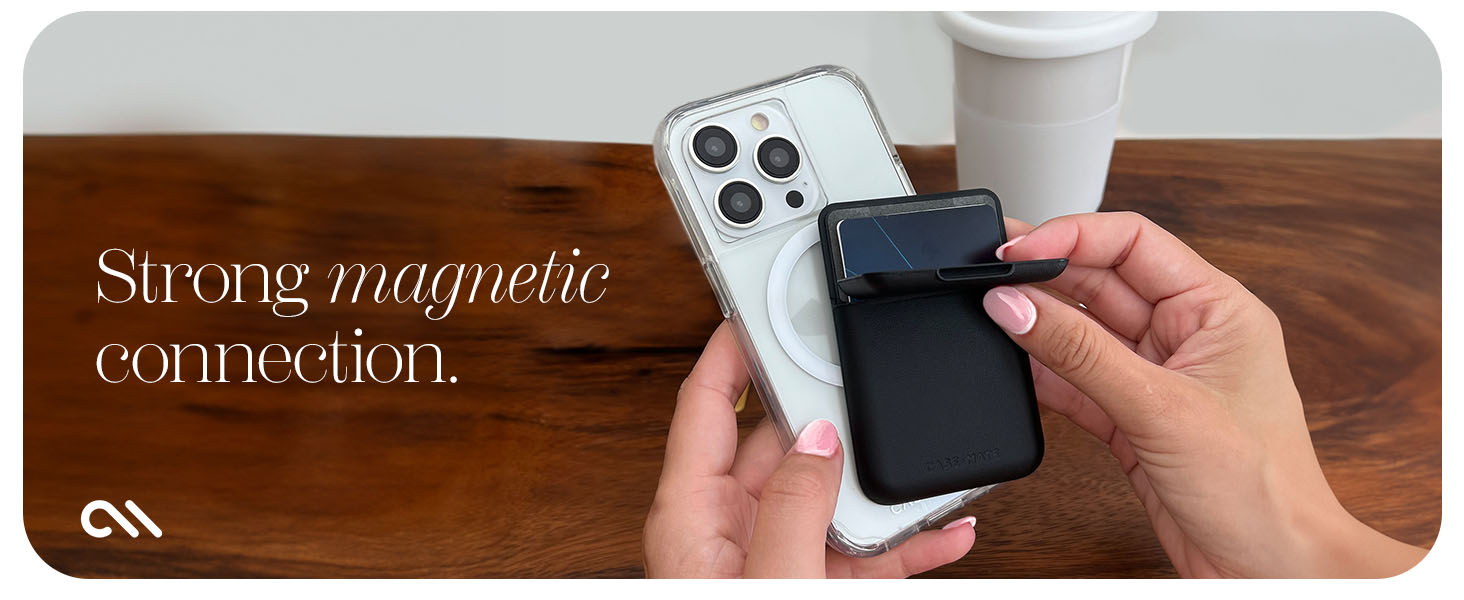 Amazon.com: Case-Mate Magnetic Wallet for iPhone [Card Holder] Vegan Leather MagSafe Case [Holds ...