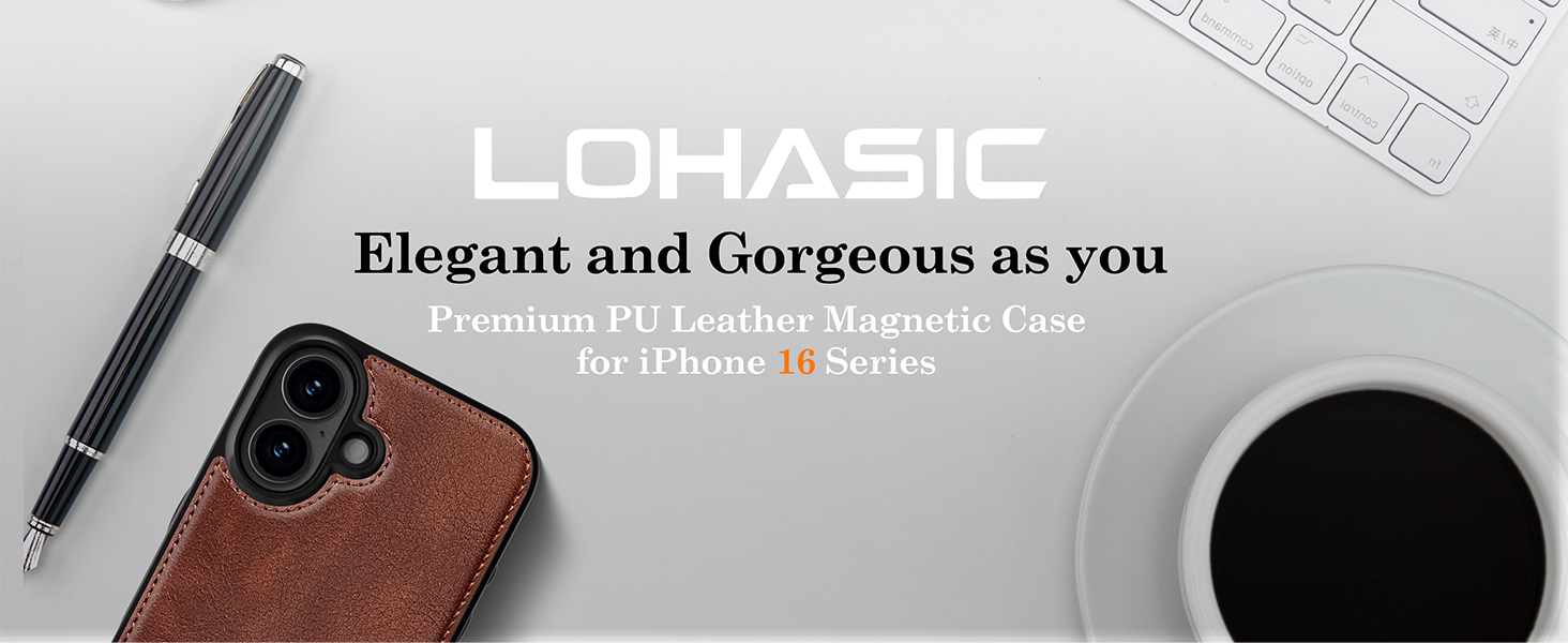 Amazon.com: LOHASIC for iPhone 16 Case Magsafe Leather with Camera Lens Cover, Magnetic Soft PU ...