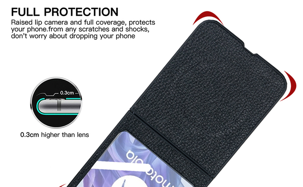 Amazon.com: Hiooloon for Motorola Razr 2024 Leather Case with Screen Protector, Compatible with ...