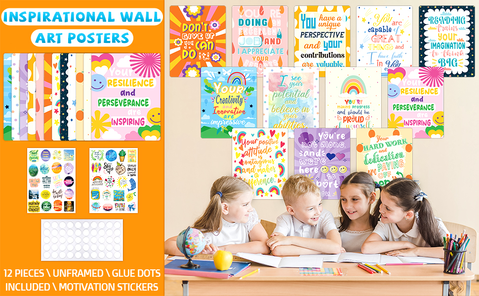 Amazon.com: zheyistep Motivational Poster for Classroom - Set of 12 ...