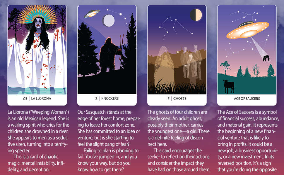 Tarot of the Unexplained: A Deck of Cryptids, Ghosts, UFOs and Other Urban Oddities (78 Cards ...