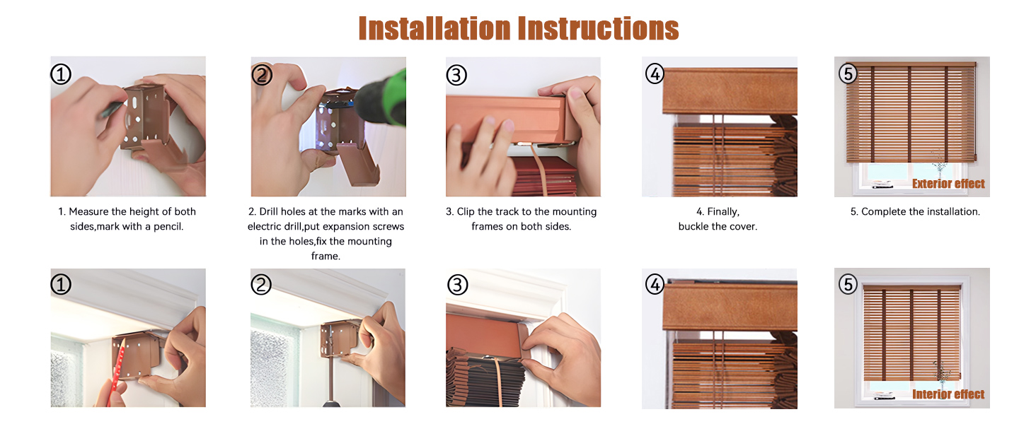 Amazon.com: HIAPES Customizable Wood Blinds for Indoor Windows ...