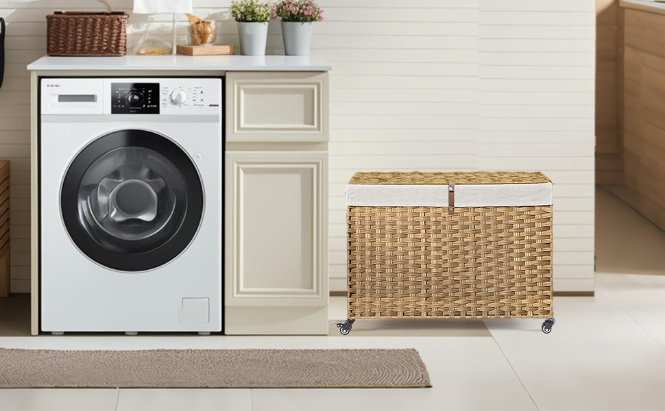 Amazon.com: Rolling Storage Basket with Lid, 47.6 Gallon (180L) Storage ...