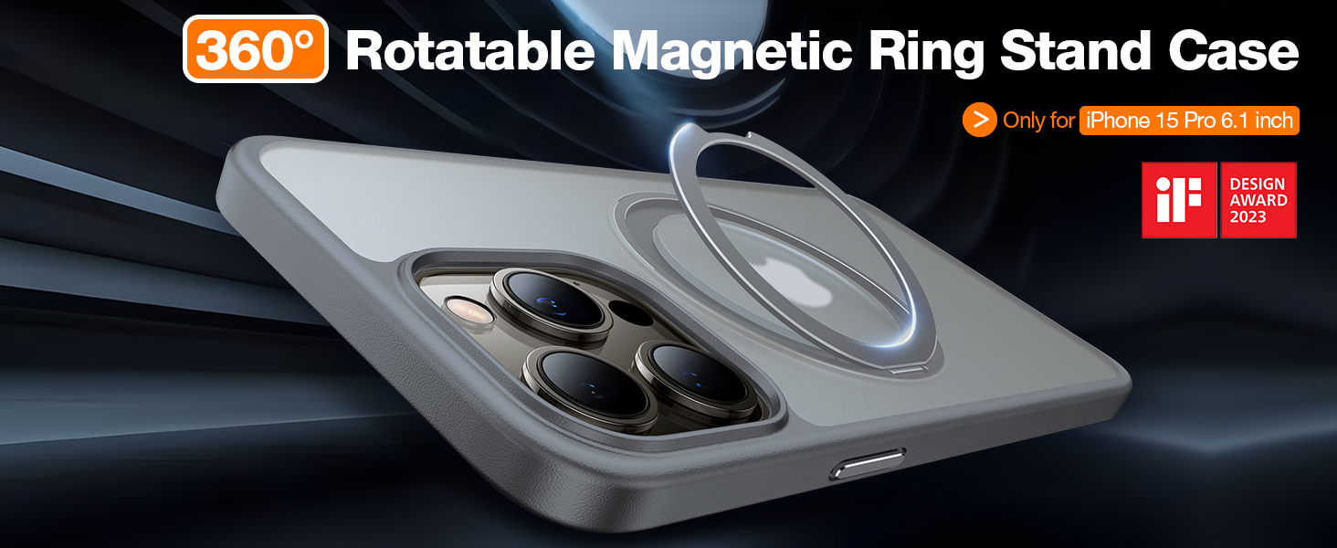 Amazon.com: TORRAS 360°Rotatable Ring for iPhone 15 Pro Case 6.1 ", Compatible with MagSafe 15 ...