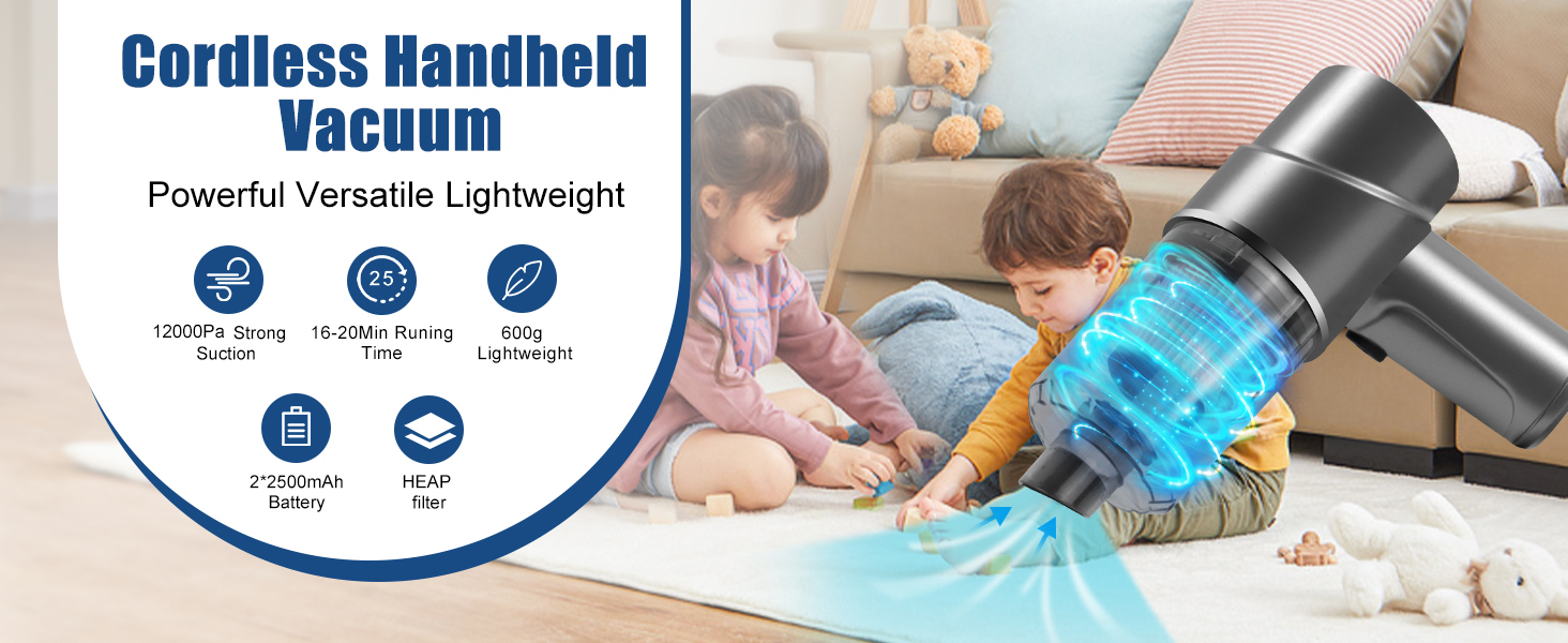 Amazon.de: AGARELE Handstaubsauger 12000Pa Auto Staubsauger USB-C Wiederaufladbarer Akku ...