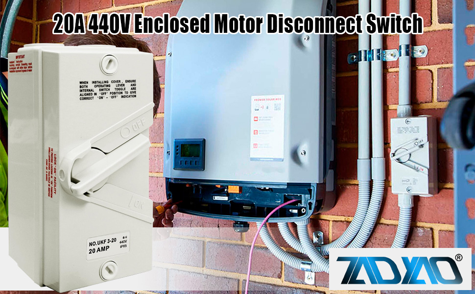 Amazon.com: Enclosed Motor Disconnect Switch 20A 440V 3 Pole, IP65 Waterproof Heavy Duty Safety ...