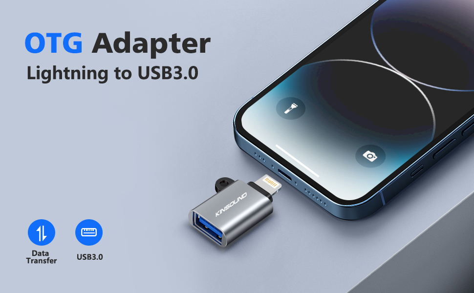 Kinsound USB OTG for iPhone/iPad, Compatible with iOS 13 and Later, USB ...