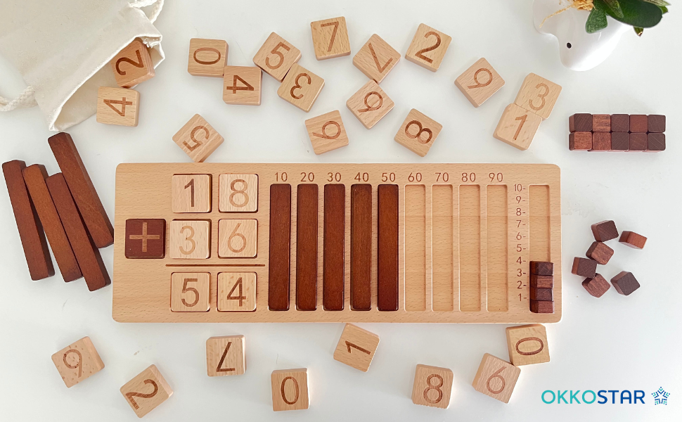 Amazon.com: Montessori Math Board, Addition and Subtraction Games ...