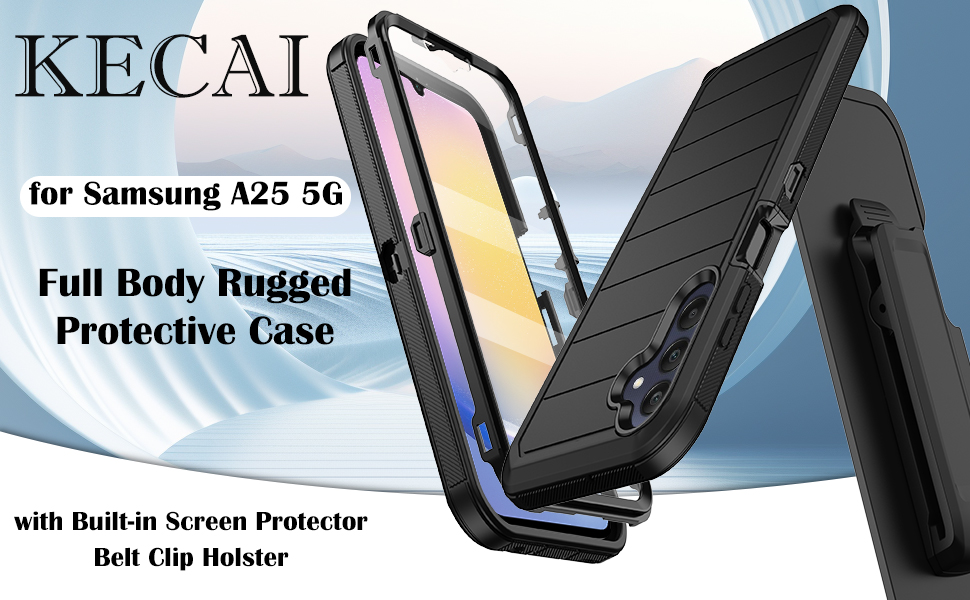 Amazon.com: KECAI for Samsung Galaxy A25 5G Case with Belt Clip Holster,Built-in Screen ...