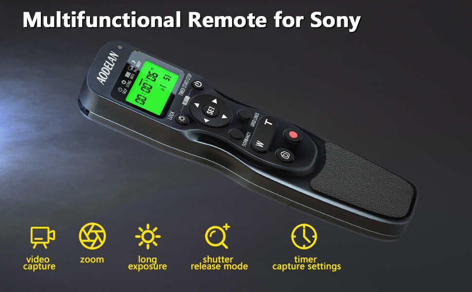 Amazon.com : AODELAN Camera Shutter Release Timer Zoom Remote Controller for Sony Cameras ...