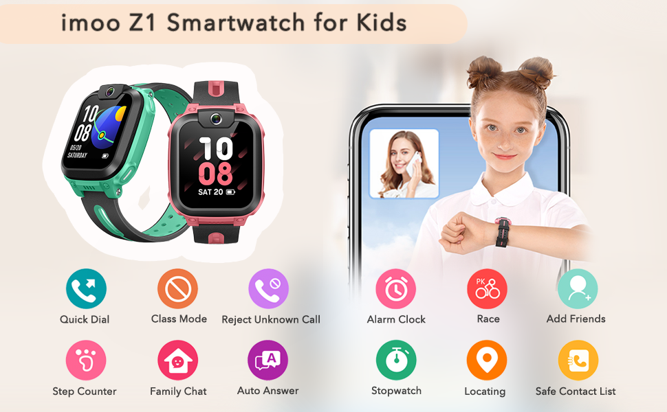 imoo Watch Phone, Kids Smartwatch Phone, Smart Watch for Kids with Long-lasting Video & Phone ...