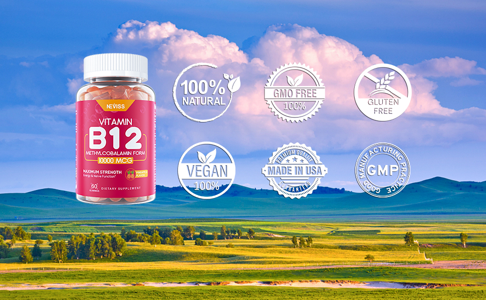 Amazon.com: Low Sugar Vitamin B12 Gummies for Adults 10000 mcg ...