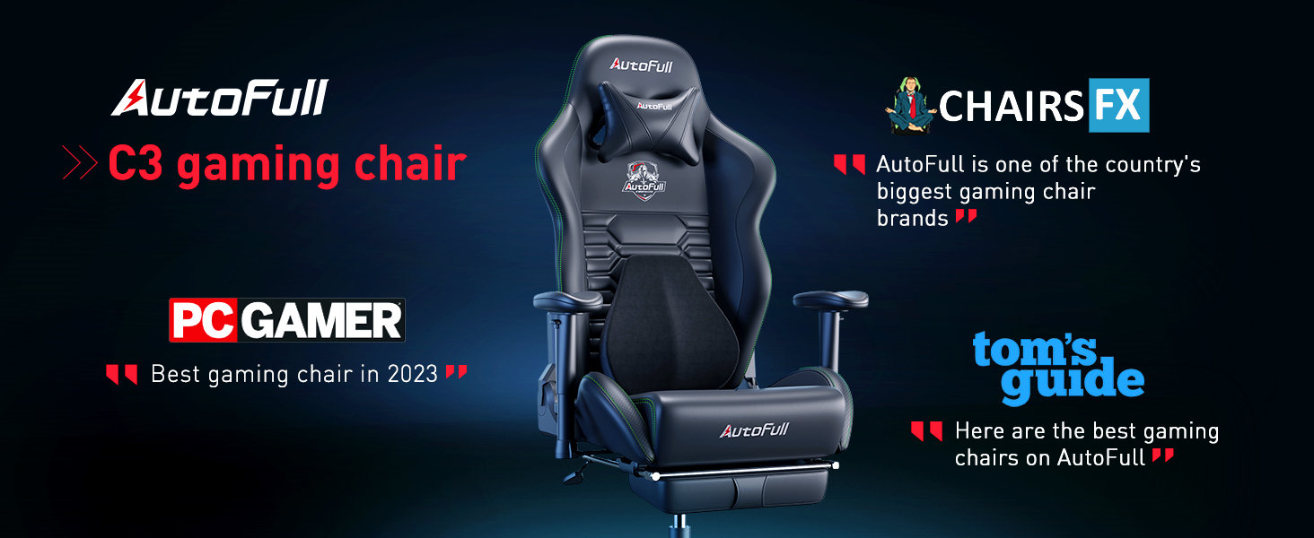 AutoFull C3 Gaming Chair Ergonomic Office Chair with 3D Bionic Lumbar Support, Racing Style ...
