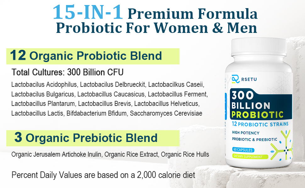 Amazon.com: Energixir 300 Billion CFU Probiotic High Potency & 12 Strains Organic Probiotics ...