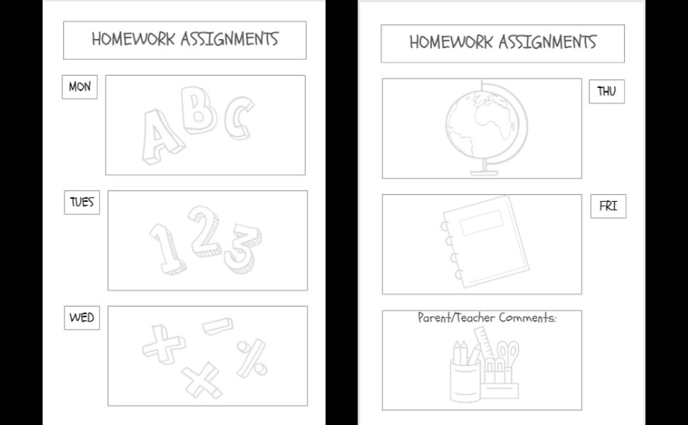 Homework Notebook: A Cute Colorful Notebook for Kids To Write Down ...