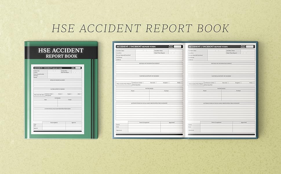 HSE Accident Report Book: incident and accident record book, hse compliant first aid , accident ...