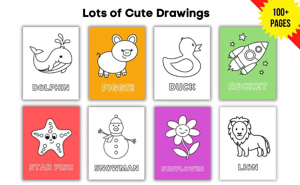 Big Coloring Book for Kids ages 2-4- Easy and fun coloring pages for ...