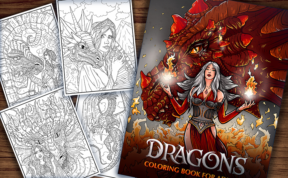 Amazon.com: Dragons Coloring Book for Adults: A Magical Adventure with Majestic Fantasy ...