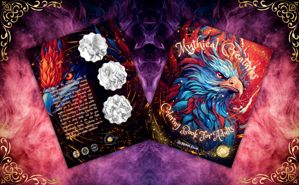 Amazon.com: Mythical Creatures: Fantasy Animals and Beast Coloring for Adult - Teen - Relaxing ...