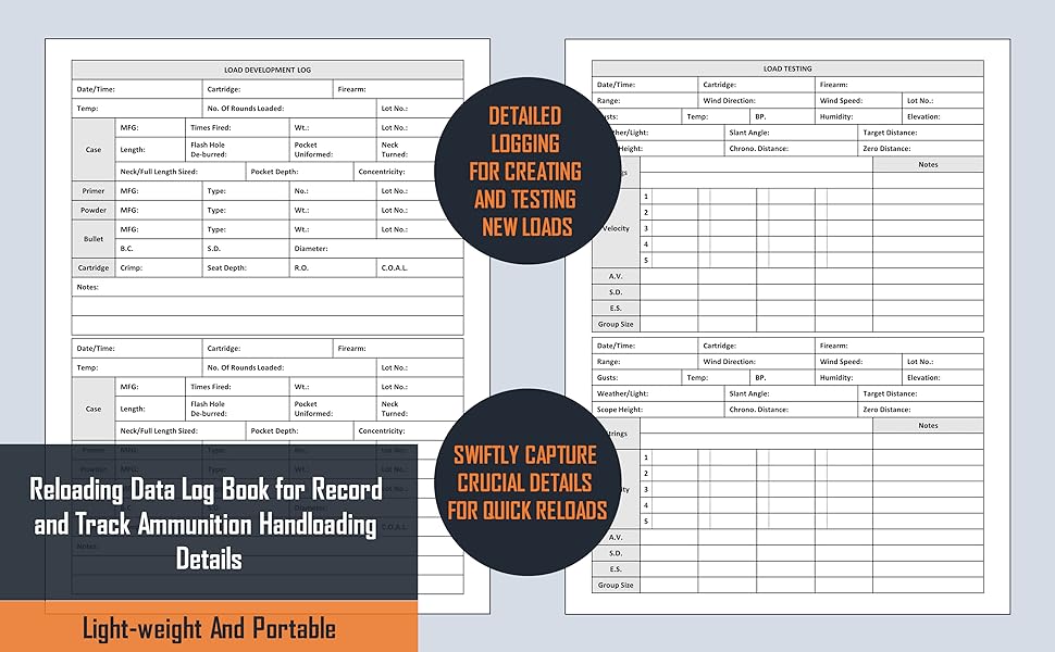 Amazon.com: Reloading Data Log Book: Ammo Reloading Data Log Book for Record and Track ...