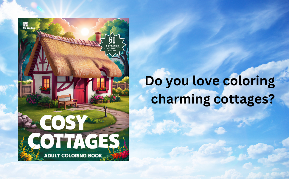 Amazon.com: Cosy Cottages: Cute and Cosy Cottage Coloring Book for Adults and Teens ...