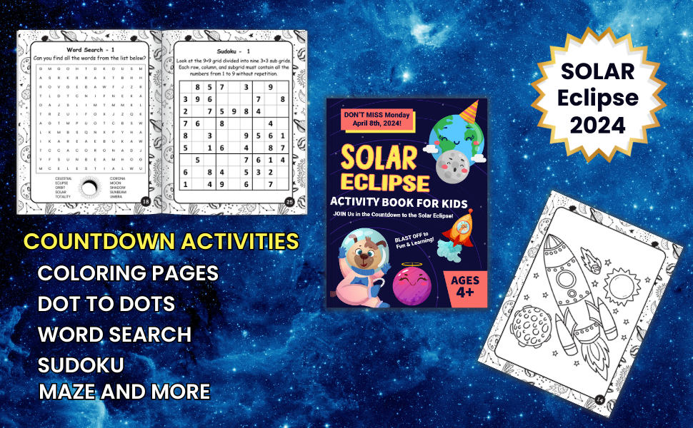 Solar Eclipse Activity Book for Kids: Spark a Lifetime Love of Space ...